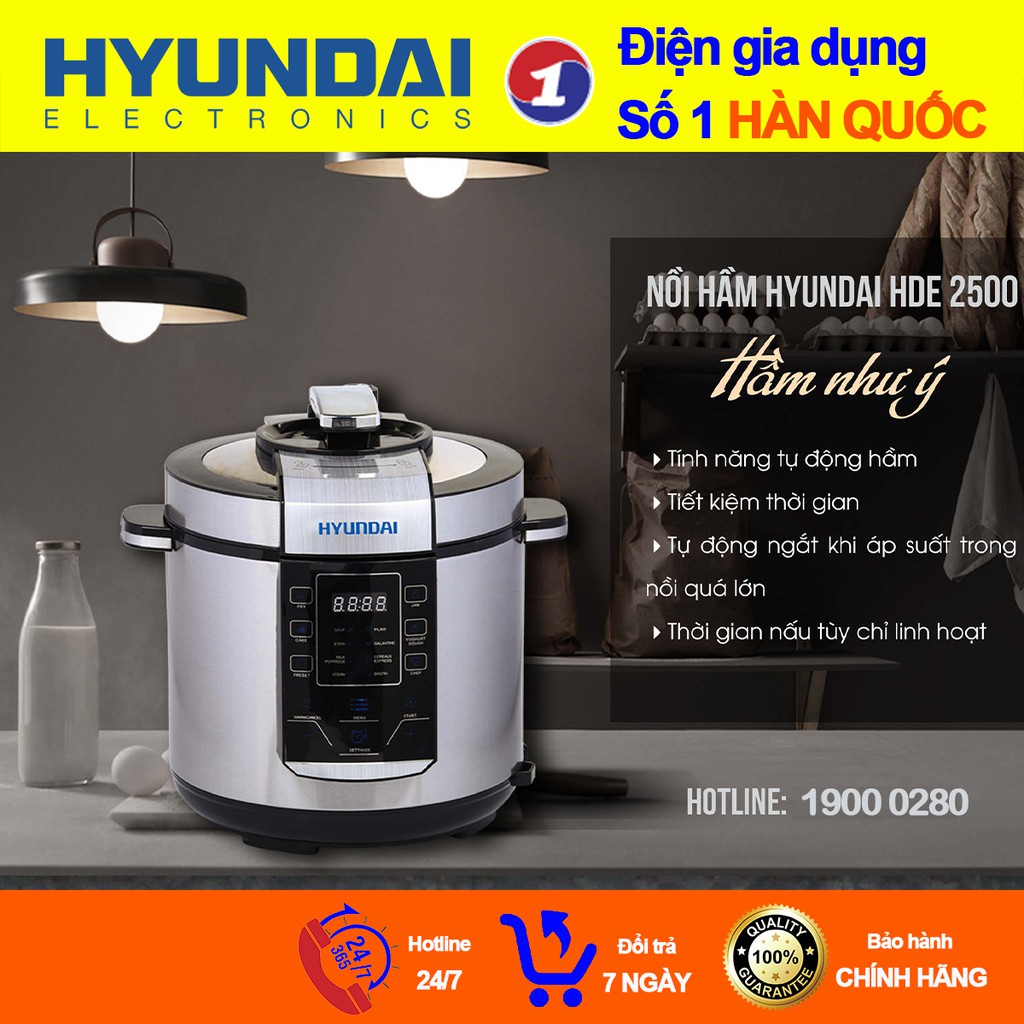 [HDEO] Nồi Hầm Điện Tử [Chính Hãng] Hyundai Hàn Quốc HDE 2500S Công ...