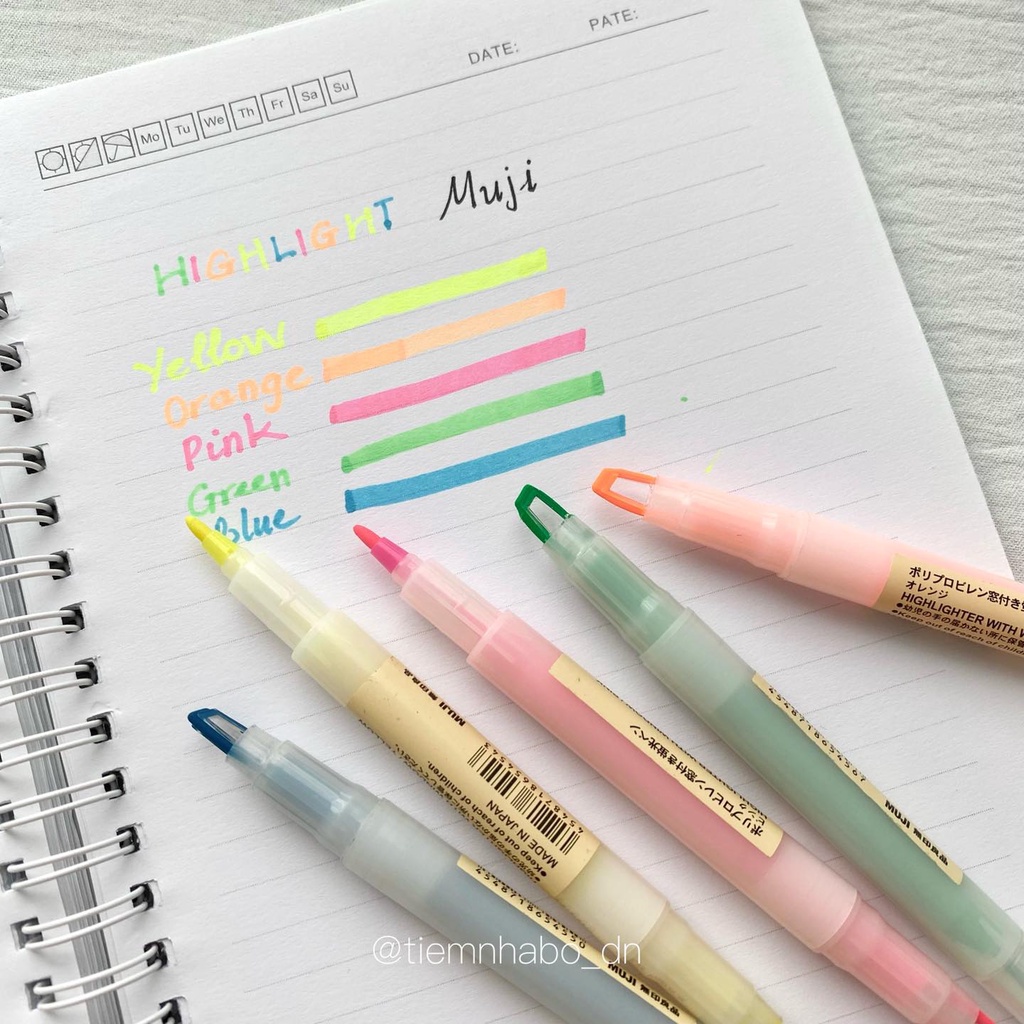 Bút highlight 2 đầu Muji tiện lợi màu đẹp | Shopee Việt Nam