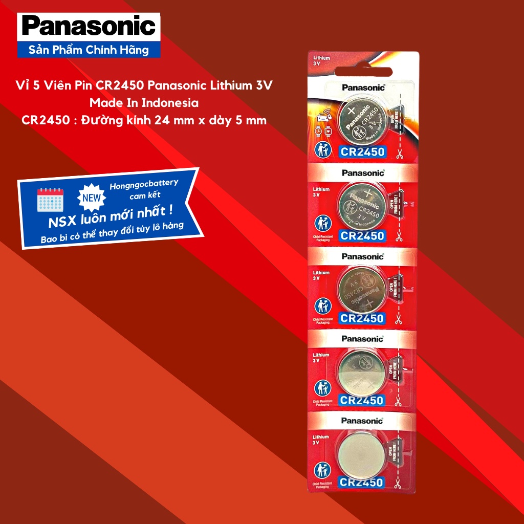 Pin CR2450 Panasonic Vỉ 5 Viên - Hàng Chính Hãng | Shopee Việt Nam