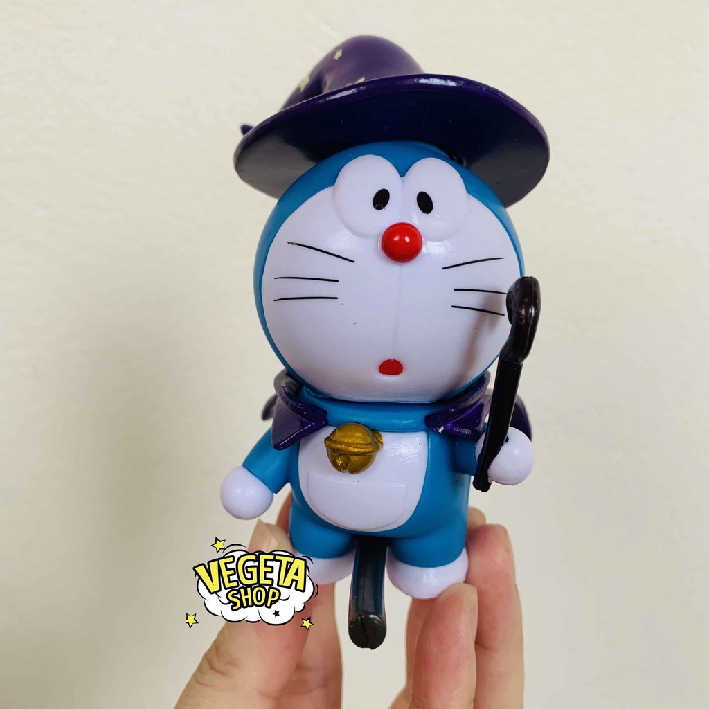 Mô hình Doraemon - 6 tư thế Doremon phù thủy cưỡi chổi đầu bếp nấu ăn pha chế tập tạ thể hình ...