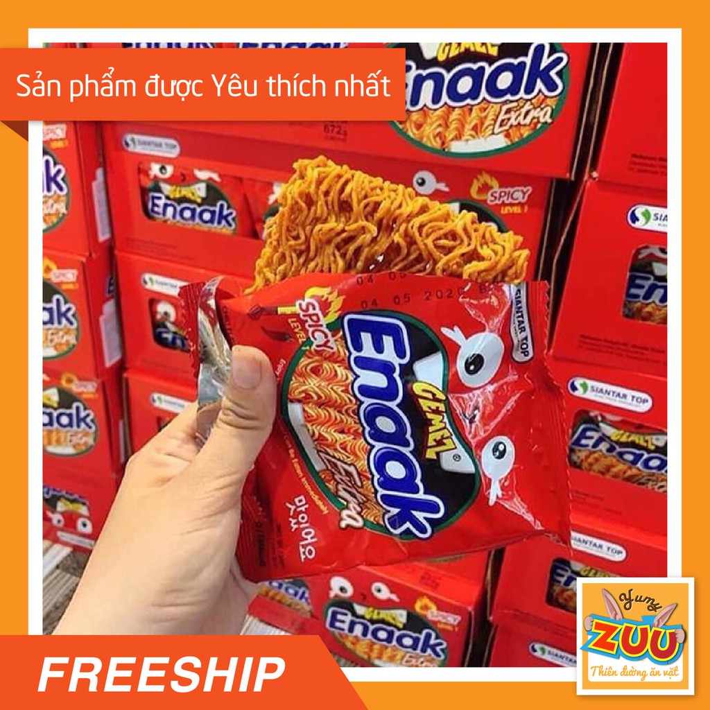 [FREESHIP] 1 Thùng Snack Mì Gà Enaak Indonesia ĐỎ 24gói x 30g (Gemez ...