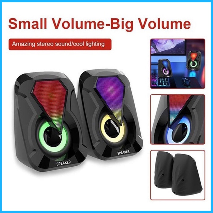 Giá siêu sốc Loa máy tính Led RGB đổi màu, loa vi tính mini âm thanh ...