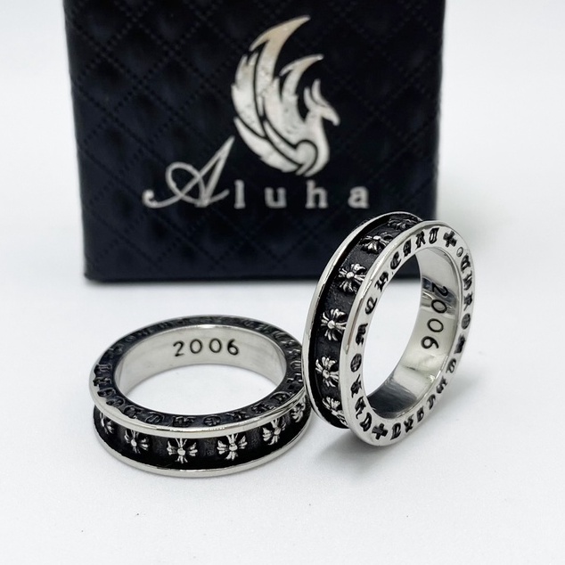 Nhẫn Titan bản mảnh 6mm, Chrome Heart tinh xảo họa tiết retro bản 2006 - R108 - s6 - Aluha ...