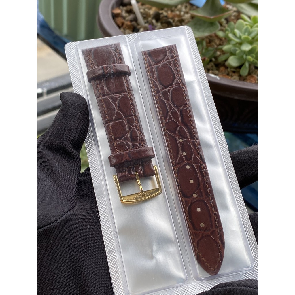 Dây da vân cá sấu khóa vàng cho đồng hồ longin size 18/20mm | Shopee ...