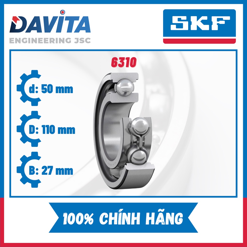 Vòng bi SKF chính hãng 6310, 6310/C3, 6310-2Z, 6310-2Z/C3, 6310-2RS1, 6310-2RS1/C3 | Shopee Việt Nam