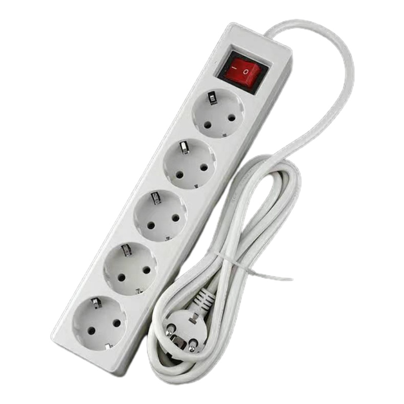 EU Standard German Type Power Strip 3/4/5 Sockets in a Row Flat Adapter ...
