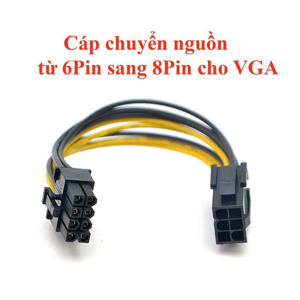 Cáp chuyển nguồn từ 6 Pin sang 8 Pin cho VGA ( 6 pin to 8 pin ...