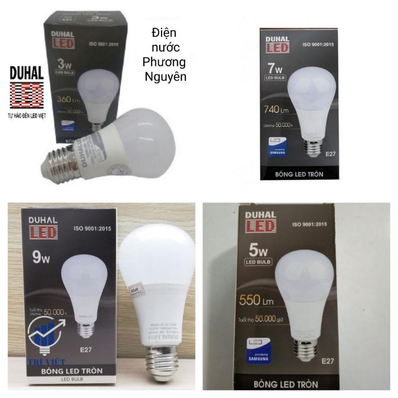 Bóng Led tròn Duhal 3W, 5W, 7W, 9W/ Bóng led Bulb/ Bóng led có ánh sáng trắng/vàng | Shopee Việt Nam