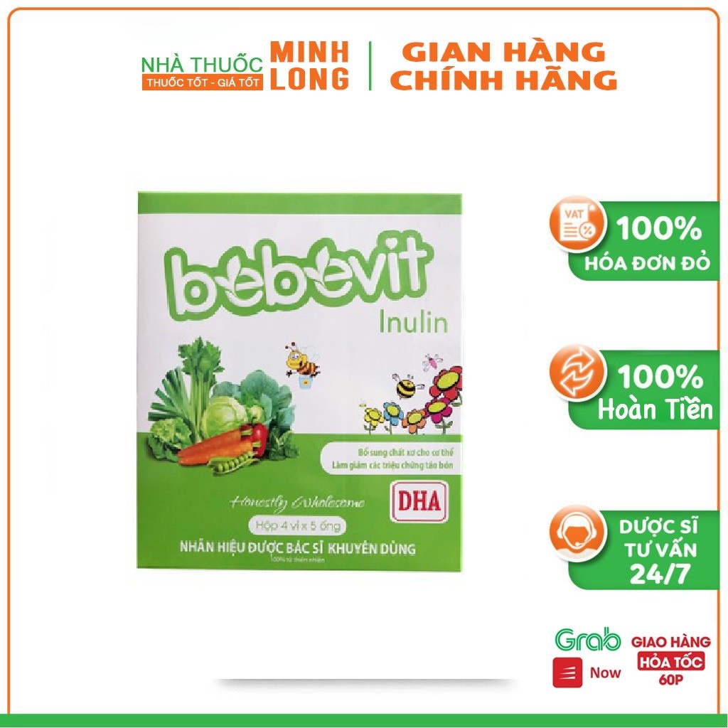 Bebevit Inulin - Bổ Sung Chất Xơ Cho Bé ( Hộp 20 Ống ) (Hàng Chính Hãng ...