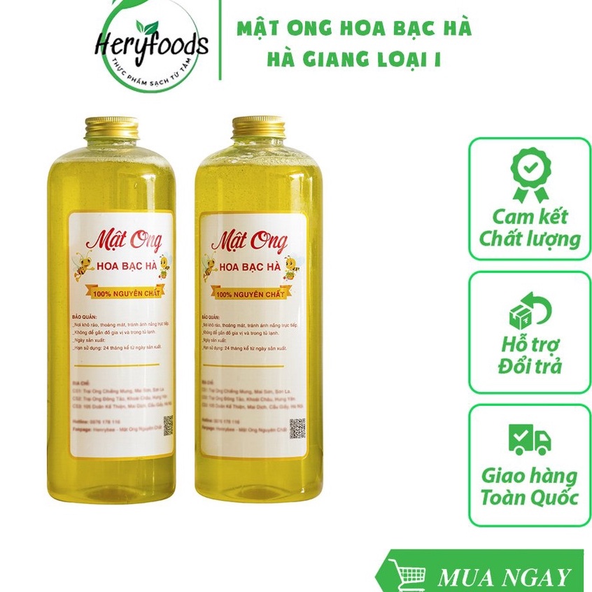 1L Mật ong hoa bạc hà tự nhiên nguyên chất hà giang | Shopee Việt Nam