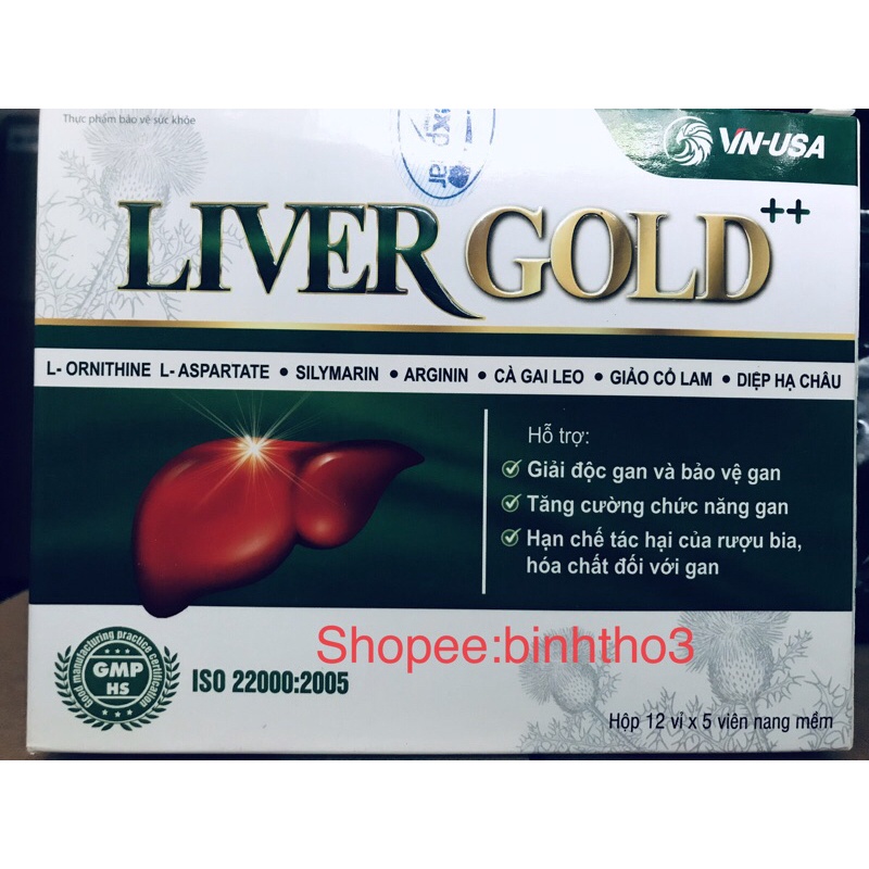 liver Gold ++ (L-ornithine, L-aspartate, silymarin, arginin,cà gai leo ...
