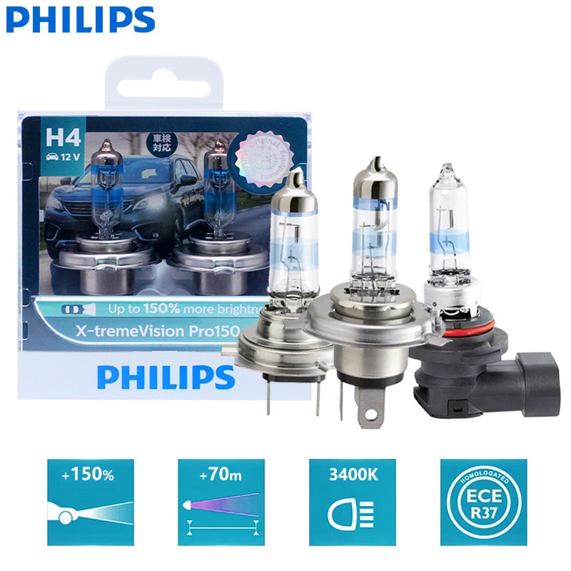 Philips x-tremevision pro150 h1 h4 h7 hb3 hb4 h11 hir2 9005 9006 9012 12v 3450k lên đến 150% độ ...