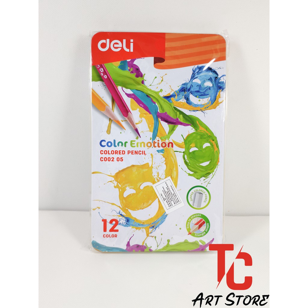 Chì màu DELI - DELI COLOR EMOTION 12/24/36 Màu- Hộp Sắt | Shopee Việt Nam