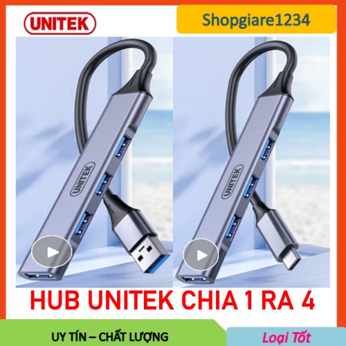 Hub USB Type-C chia 4 cổng USB UNITEK H204B mini - Chính hãng - Bảo ...