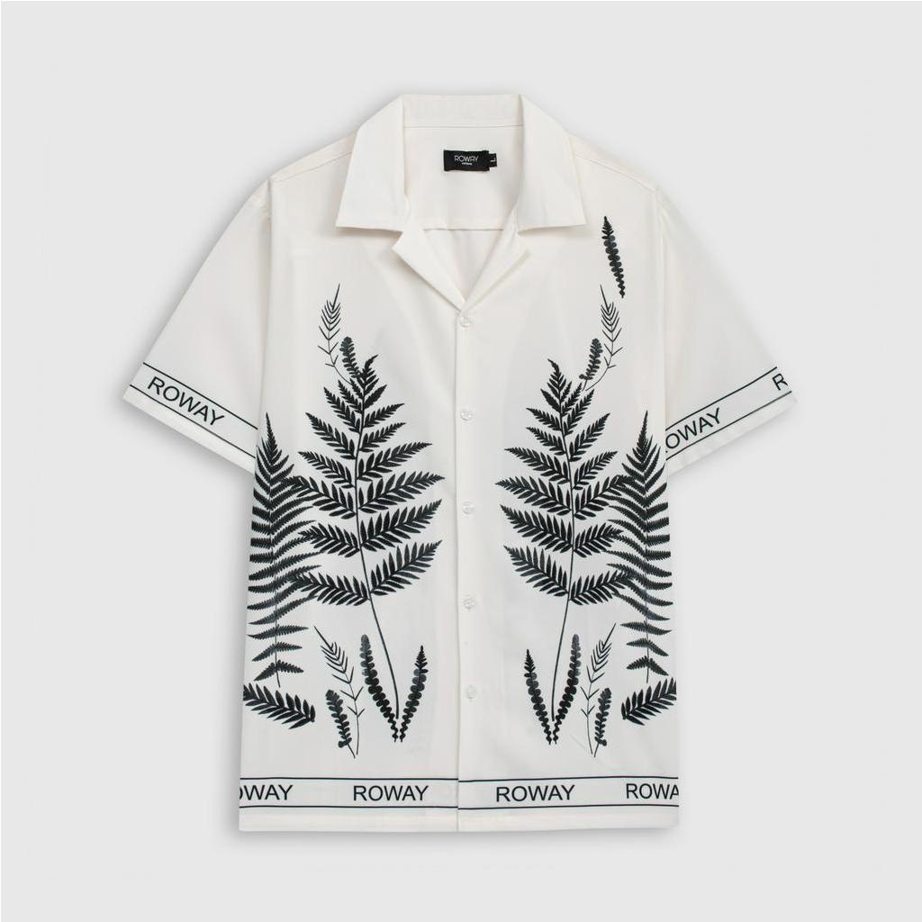 Áo sơ mi nam ROWAY vải lụa, form regular, họa tiết dương xỉ | Shopee ...