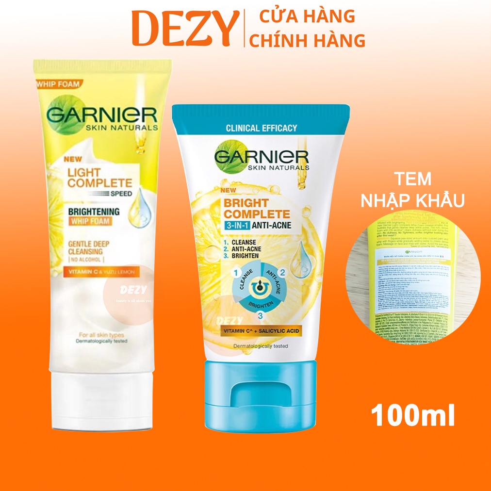 Sữa Rửa Mặt Garnier Skin Naturals Salicicylic Acid Ngừa Mụn Vitamin C ...
