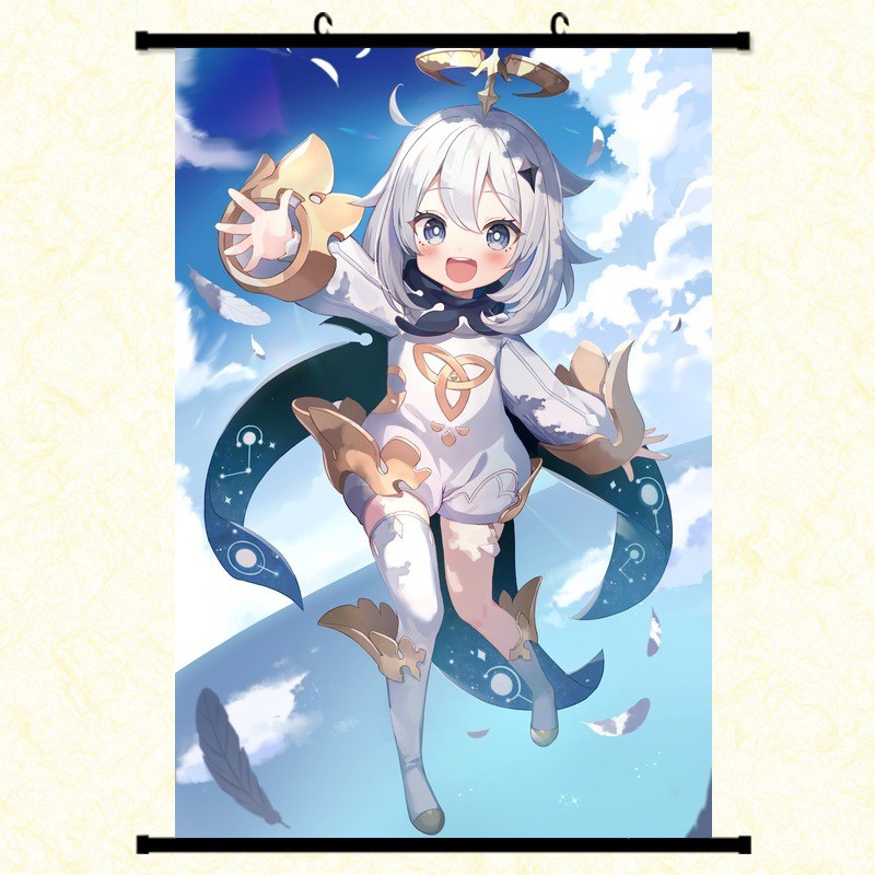 Poster vải anime Paimon 30x45 - Genshin Impact tranh vải cuộn treo ...