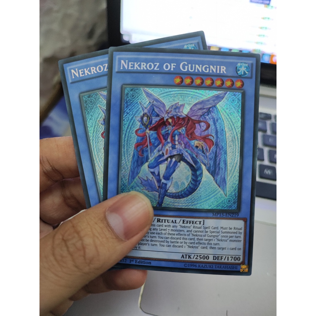 [Yugioh Funny Shop] 1 lá thẻ bài Nekroz of Gungnir - MP15-EN219 - Secret Rare 1st Edition ...