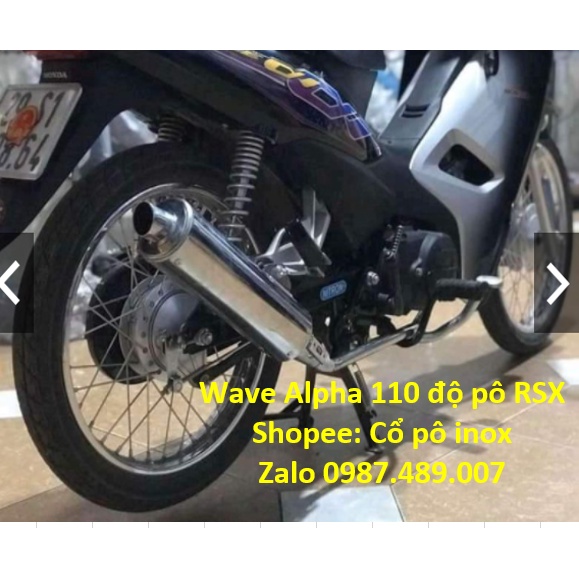 Cổ pô Wave Alpha A 110 lắp pô rsx, inox 304, phi 22 | Shopee Việt Nam