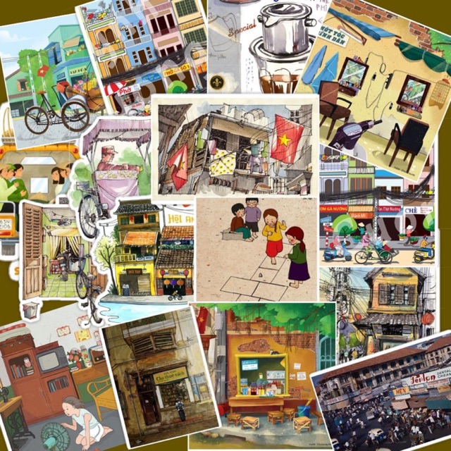 [STICKER 1K] SET 50 STICKER VN NGÀY XƯA SIÊU CHẤT DÁN TRANG TRÍ ĐT ...