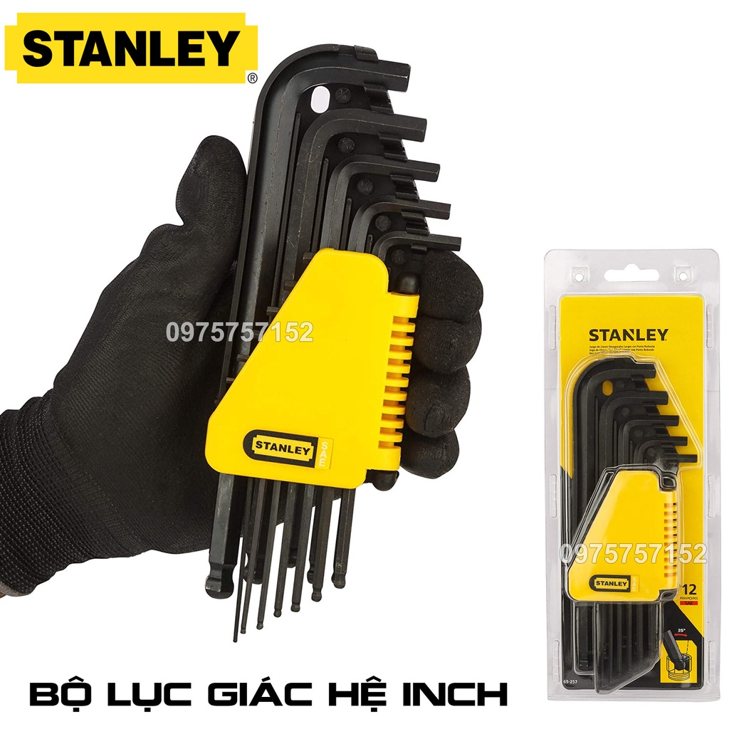Bộ lục giác bi hệ inch 12 chi tiết chính hãng STANLEY 69-257 1/16" 3/8 ...