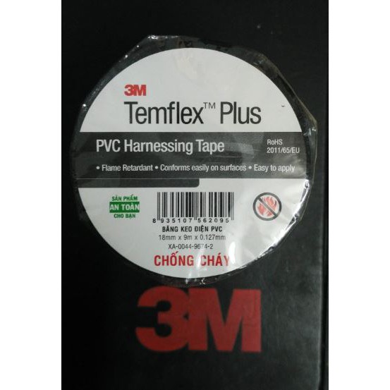 BĂNG KEO ĐIỆN 3M TEMFLEX PLUS PVC HARNESSING TAPE 18mmx9m | Shopee Việt Nam