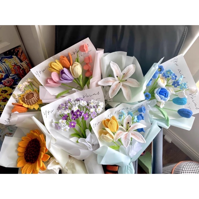 Bó hoa len handmade nhiều mẫu | Shopee Việt Nam