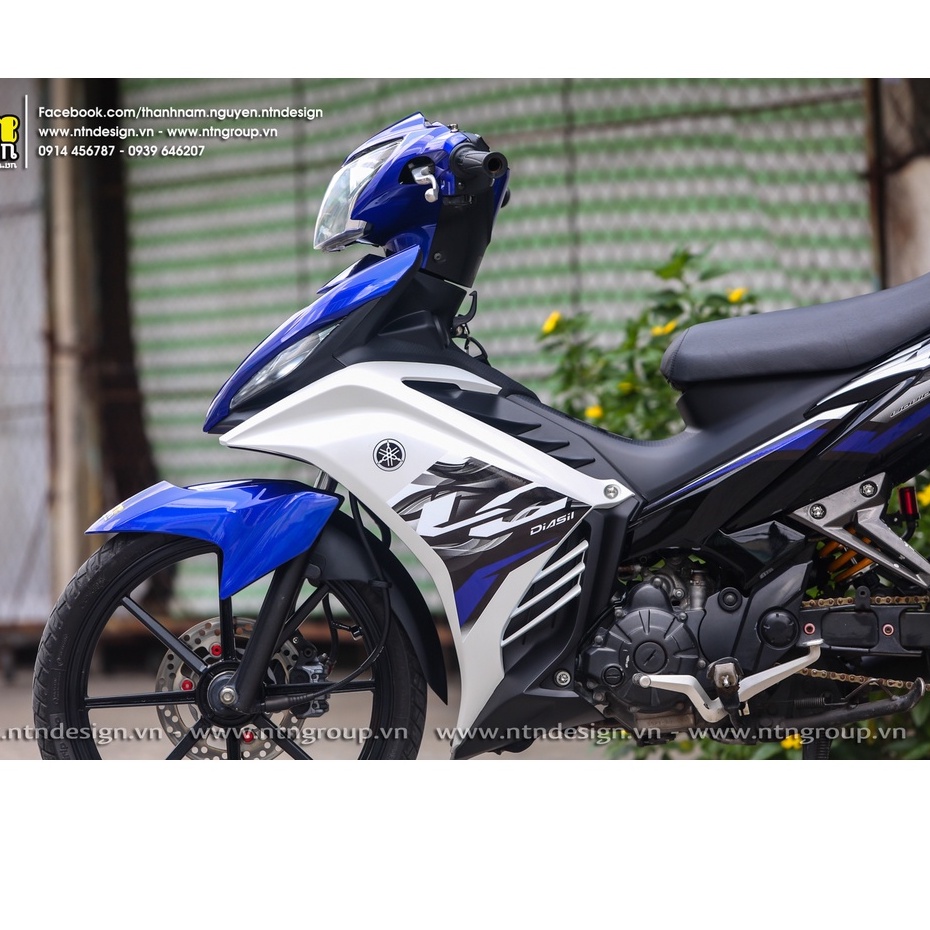 Tem rời exciter 135 lc trắng xanh gp mẫu v7 , tem 3 lớp cao ấp , không ...