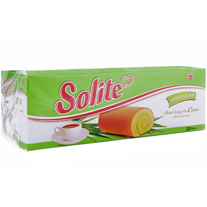 Bánh bông lan cuộn kem lá dứa Solite 180g (10 cái) | Shopee Việt Nam