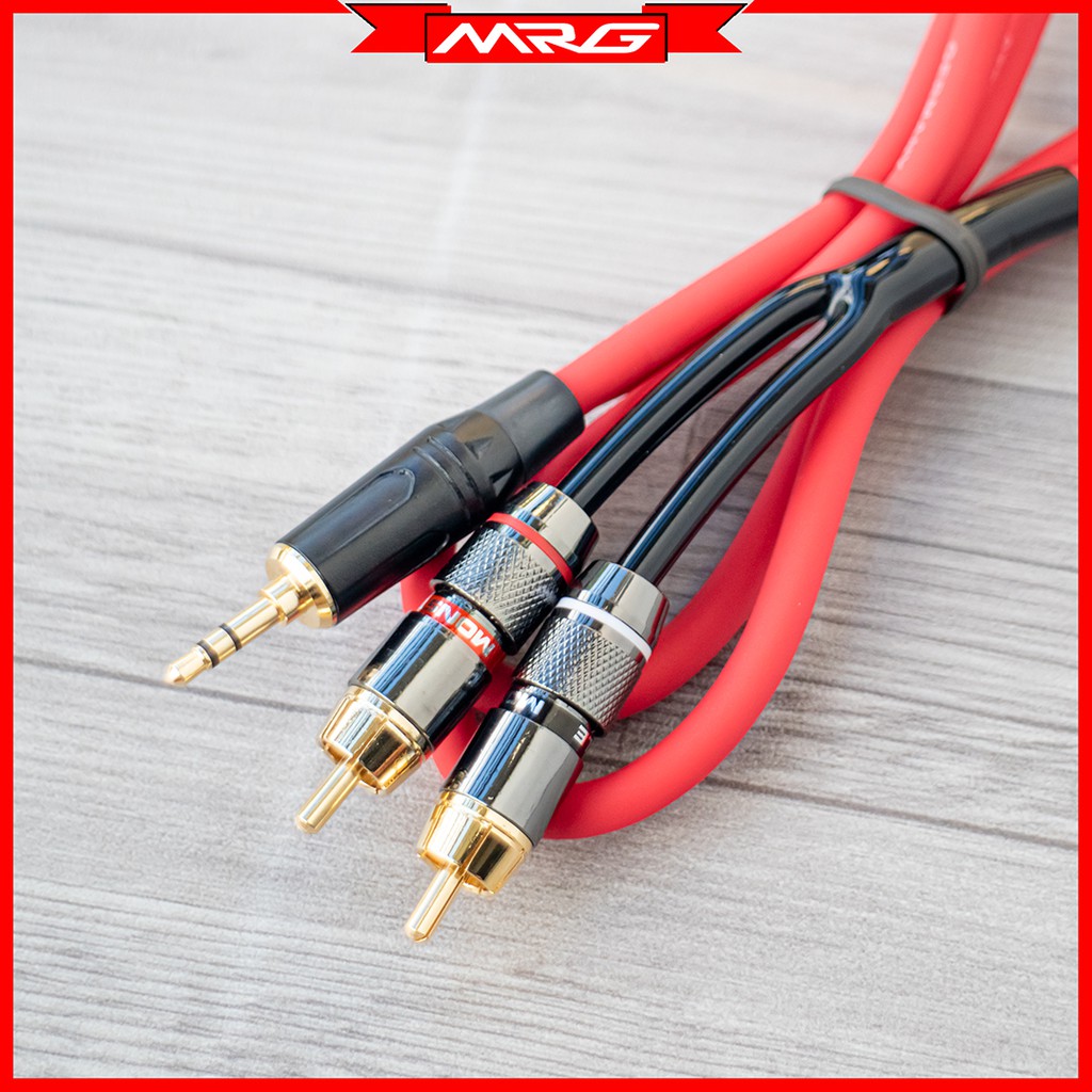 Dây 3.5 Ra 2 Đầu AV Hoa Sen (bông sen) dài 1m-2m-3m-5m, giá 1 dây, dây phát nhạc jack 3.5mm ...