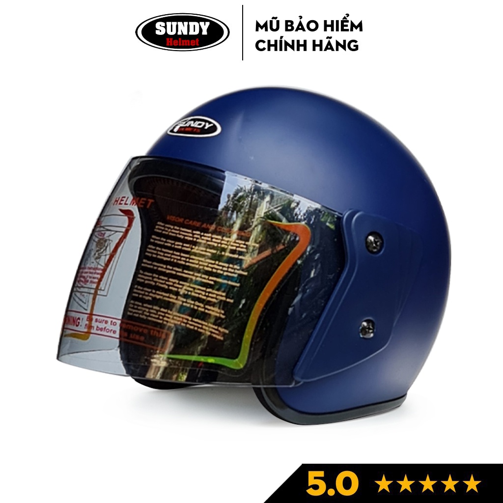 Mũ bảo hiểm 3/4 đầu có kính SUNDY HP05K chính hãng, size 56-58cm, kính ...