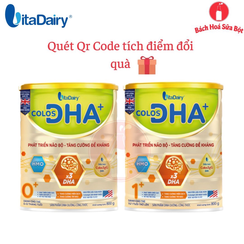 Sữa bột Vitadairy Colos DHA+ số 0+/ số 1+ (lon 800G) | Shopee Việt Nam