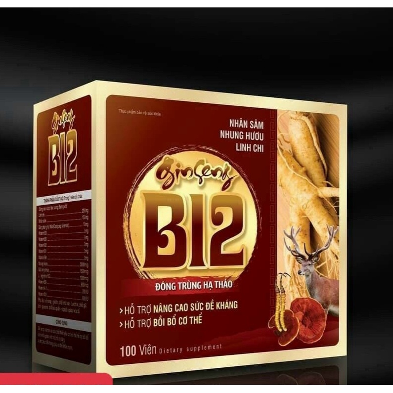 Viên tăng lực nhân sâm 12B With Ginseng B12 Giúp bồi bổ cơ thể, ăn ngủ ...