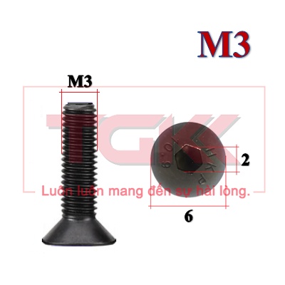 Bulong LGC đầu bằng thép đen M3 (Túi 10) | Shopee Việt Nam