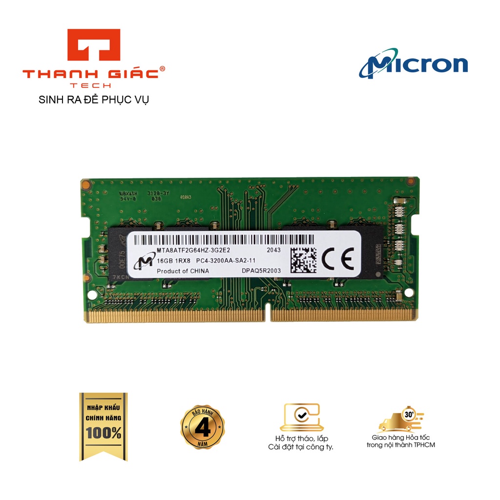 Ram Laptop DDR4 Micron 16GB Bus 3200MHz Nhập Khẩu Chính Hãng - Bảo Hành ...
