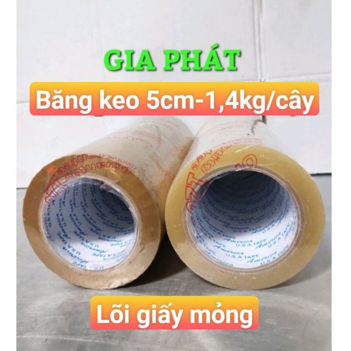 Băng keo trong, vàng đục 5cm -120y (1.4kg/cây ) lõi giấy mỏng | Shopee Việt Nam