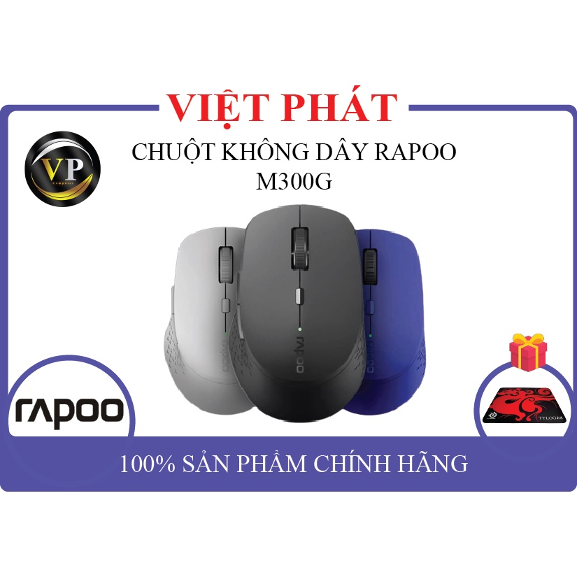 CHUỘT KHÔNG DÂY RAPOO M300G (KẾT NỐI 2 THIẾT BỊ BLUETOOTH + WIFI) + KM TẤM LÓT CHUỘT | Shopee ...