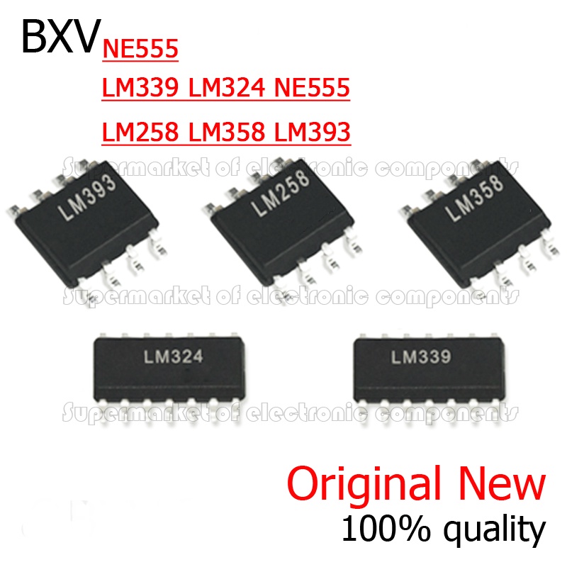 Set 10 Chip IC LM258 LM358 LM393 LM339 LM324 NE555 SOP SMD LM258DR LM358DR LM324DR LM339DR ...
