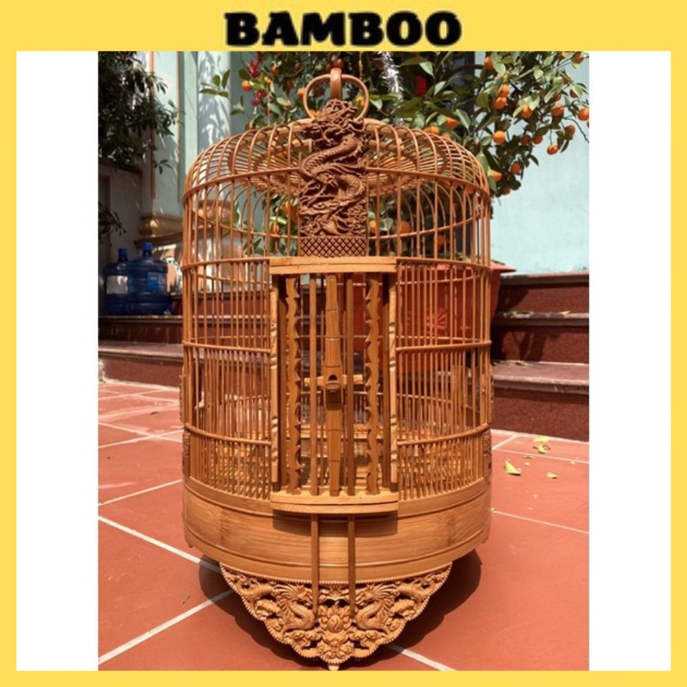 Lồng chim họa mi Bamboo lồng nuôi chim mi đục máy chất liệu trúc già đỏ ...