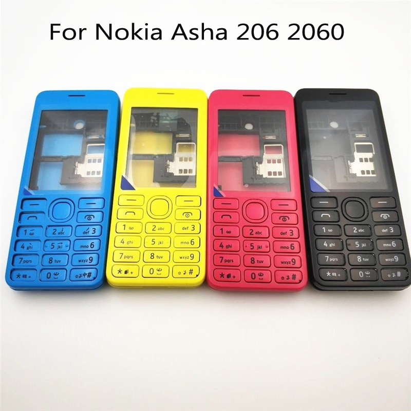 Dành Cho Nokia Asha 206 2060 Dual SIM Vỏ Khung Cửa + Ốp điện thoại Pin ...