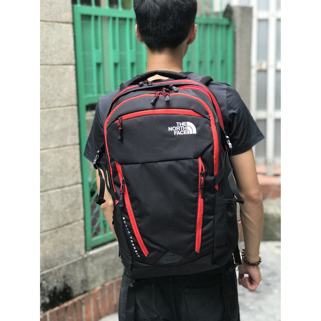 Balo THE NORTH FACE Surge transit - Màu XANH ĐEN /viền đỏ | Shopee Việt Nam