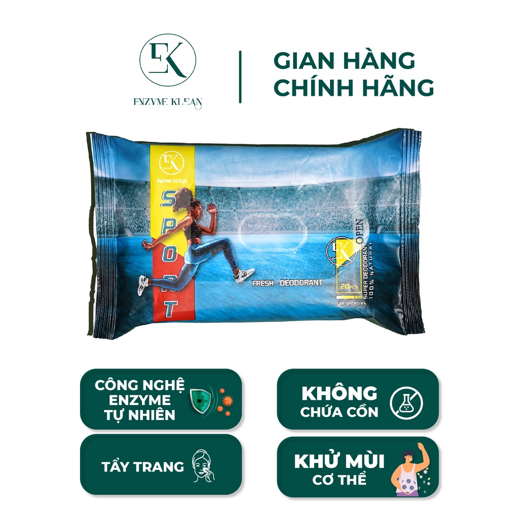 Khăn Ướt EK Enzyme Klean Sport BIG combo 80 bịch | Shopee Việt Nam