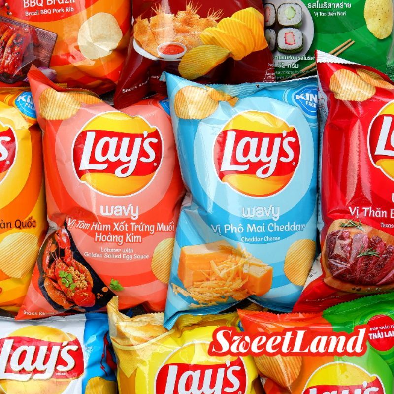 Combo 10 gói Bánh snack khoai tây Lays nhiều vị gói lớn 54g | Shopee ...