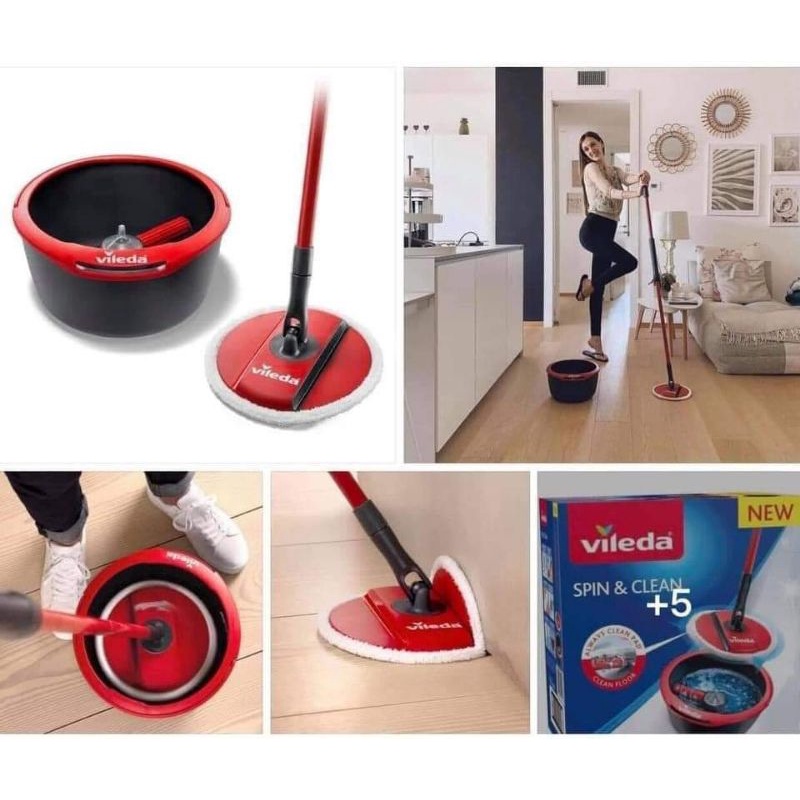 BỘ LAU NHÀ THÔNG MINH VILEDA SPIN & CLEAN | Shopee Việt Nam