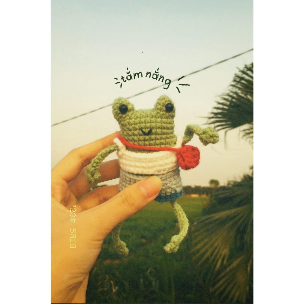Móc khóa len Ếch ngu | Móc khóa handmade | Shopee Việt Nam