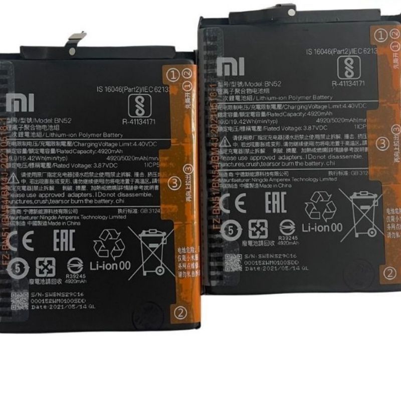 Pin Xiaomi Redmi Note 9 Pro BN52 Dung Lượng 5020mAh bảo hành 6 tháng ...