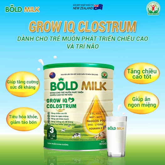 [CHÍNH HÃNG] Sữa DINH DƯỠNG BOLD MILK GROW IQ COLOSTRUM 400G (Loại nhỏ ...