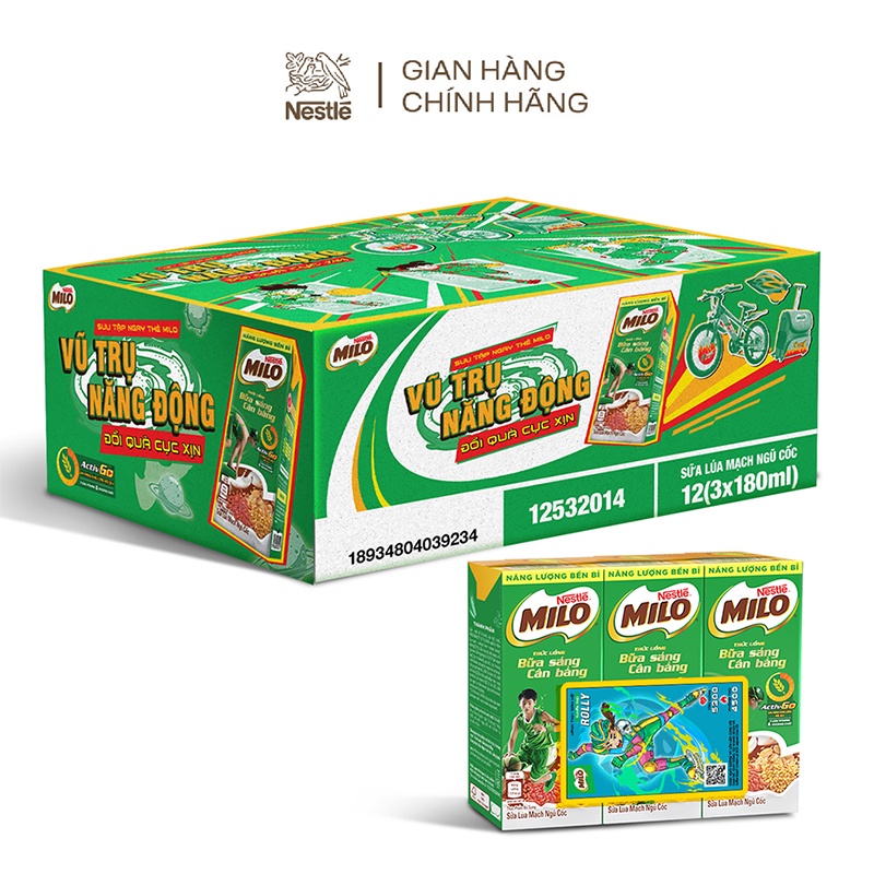 Thùng 36 hộp sữa Nestle Milo bữa sáng 180ml/ hộp | Shopee Việt Nam
