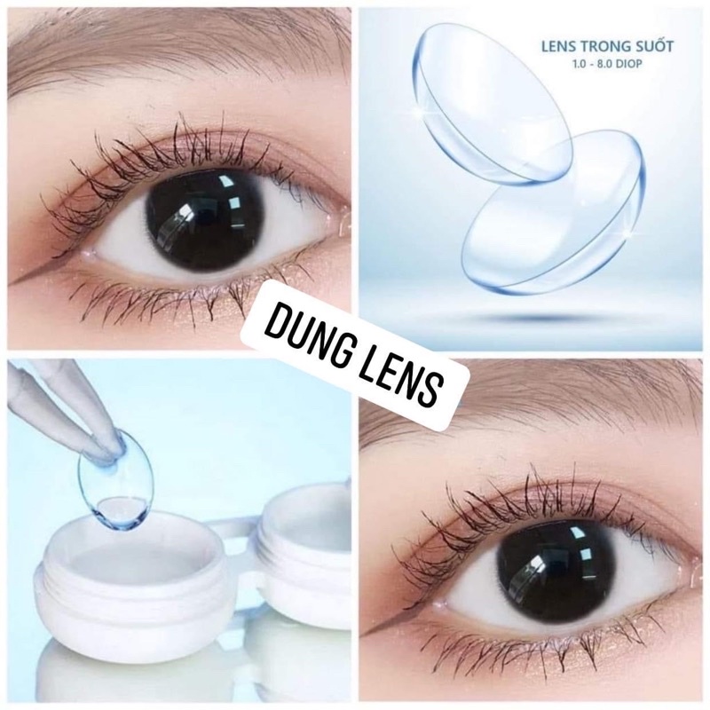 LENS CẬN TRONG SUỐT KHÔNG MÀU 1-8 ĐỘ (KÍNH ÁP TRÒNG HÀN QUỐC) | Shopee ...