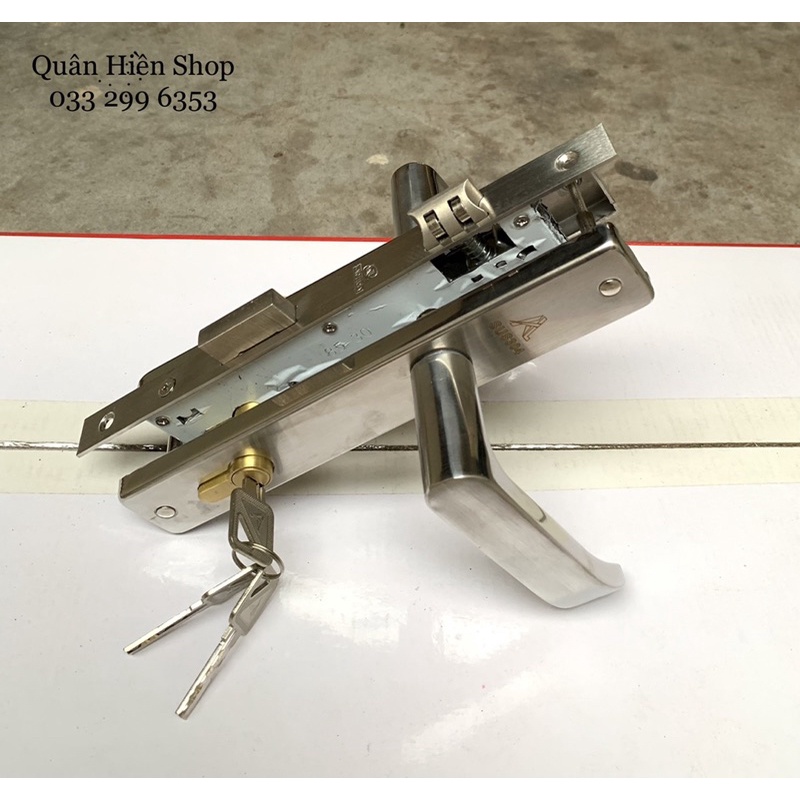 Khoá AG lock 304, khoá tay gạt, khoá thông phòng cửa nhôm lắp hệ Việt Pháp 4500, hệ PMA, hệ 55 ...